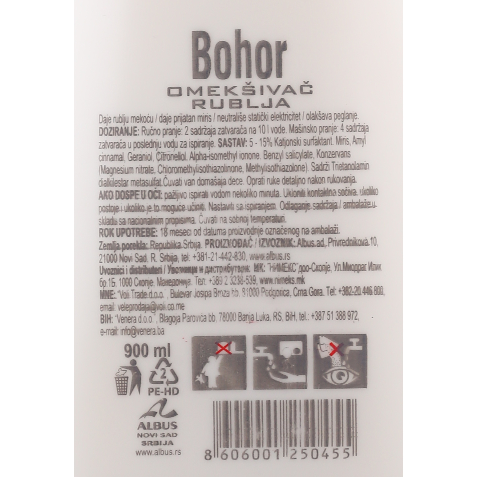 Bohor omekšivač veša 900 ml Albus - Voli eCommerce