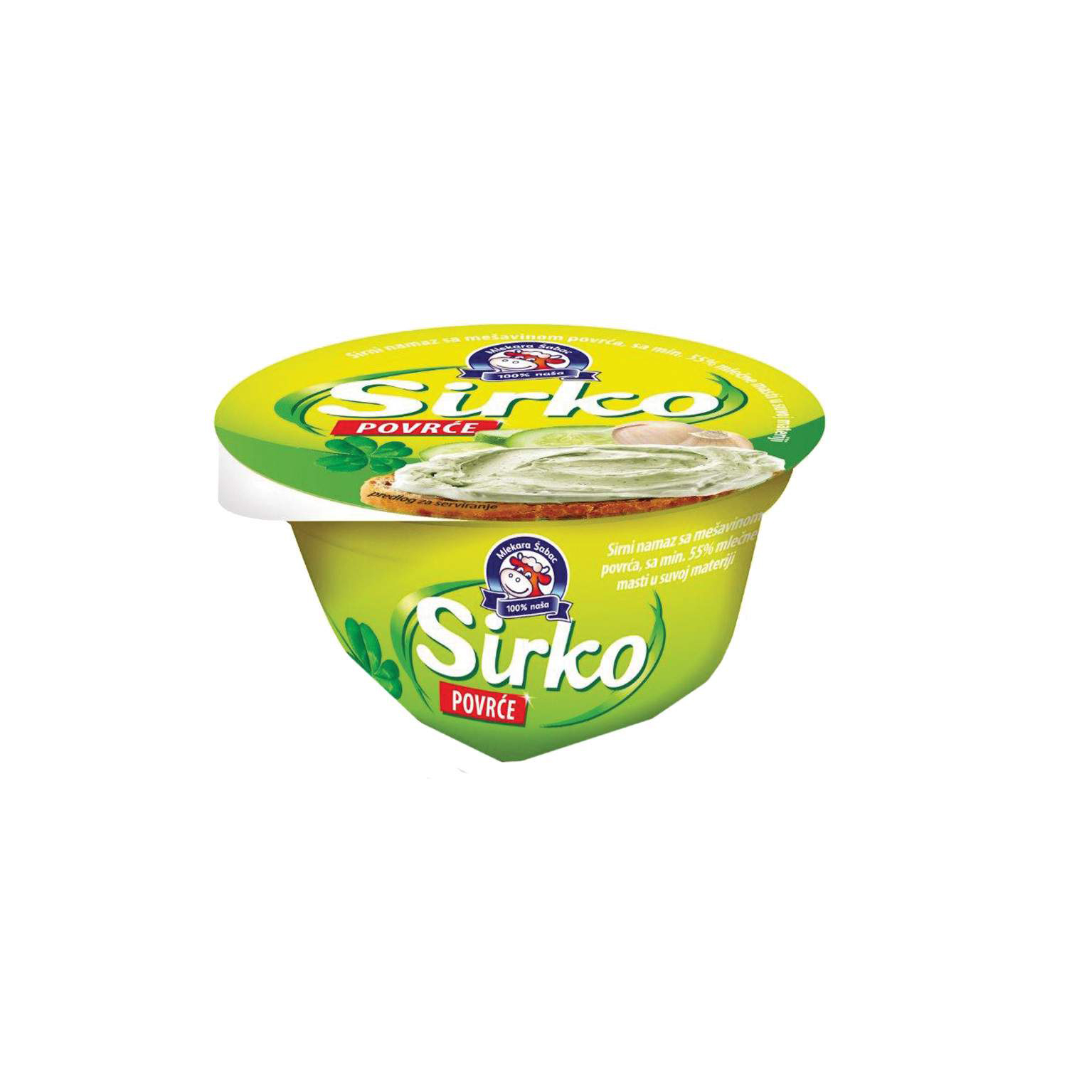 Sirni namaz Sirko povrće 55% 150gr Šabačka mljekara - Voli eCommerce