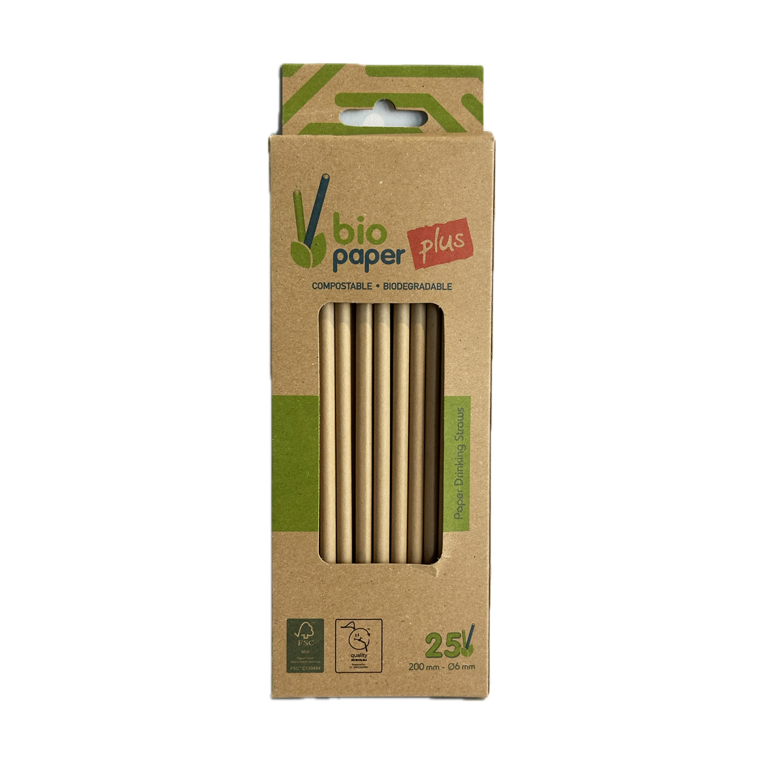 Papirne slamčice braon 200x6mm 25kom Micropack - Voli eCommerce